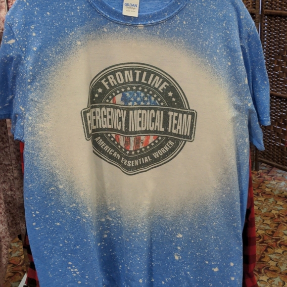 Tops | New Bleached Blue Frontline Worker L Large T Shirt | Poshmark